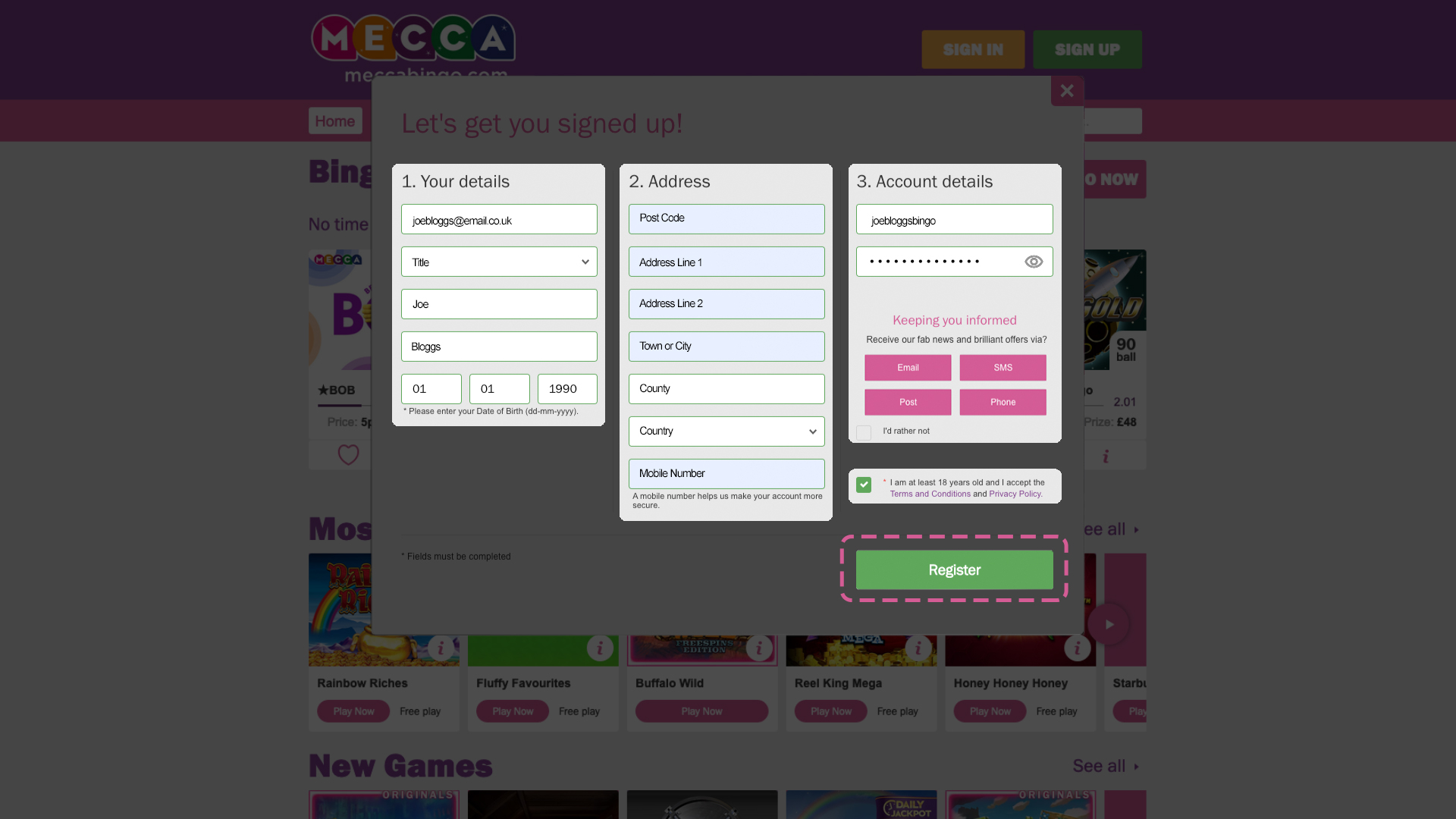 How to register with Mecca Bingo: Step-by-step guide | Mecca Blog